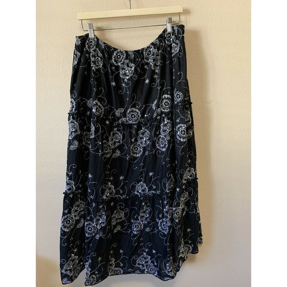 Jody California | Skirts | Jody California Usa Black Embroidered ...